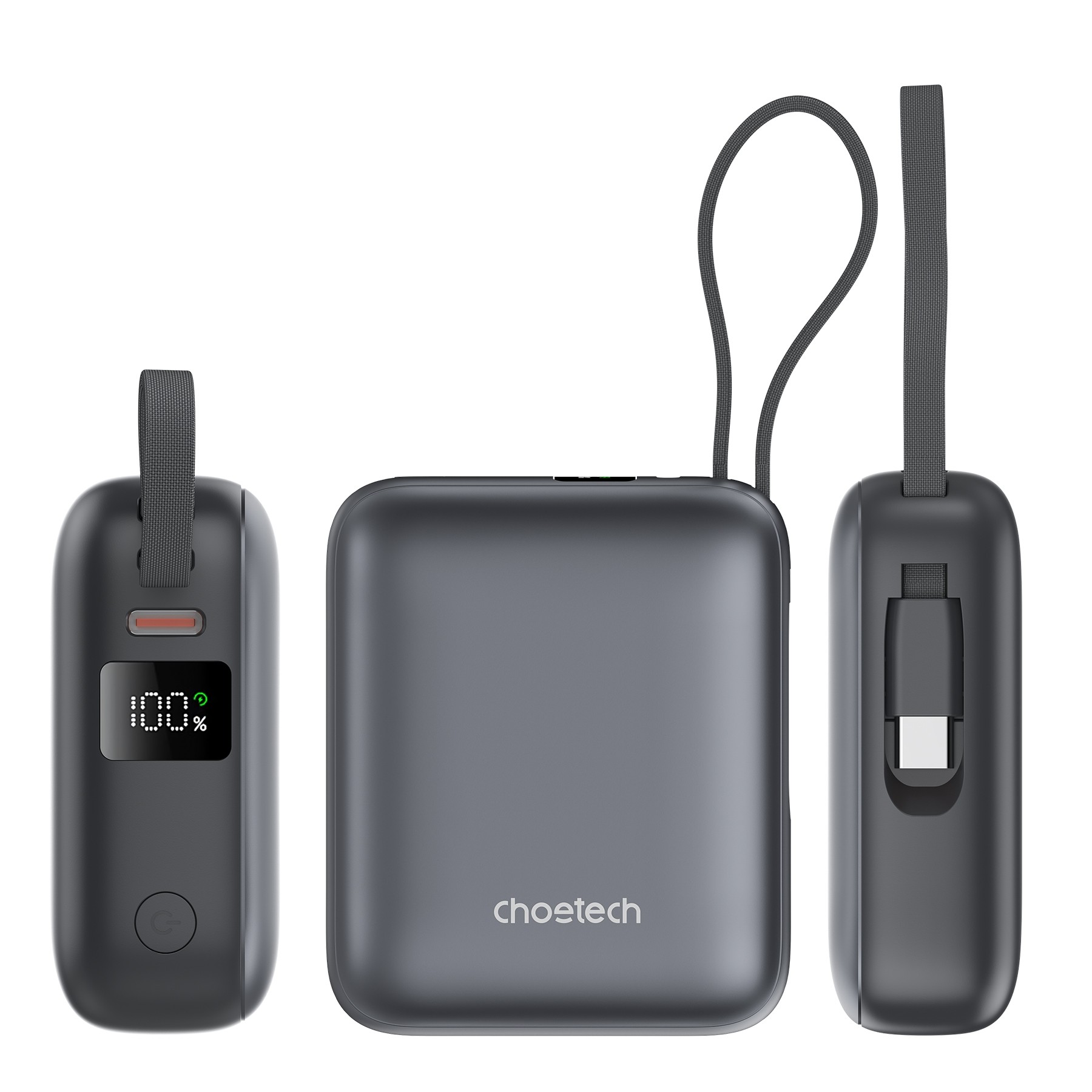 Choetech B832-GY Mini 35W 10,000mAh Power Bank with LED Display + USB-C ...