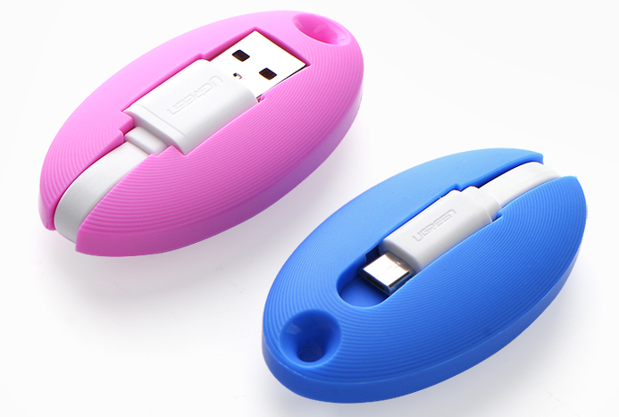 UGREEN 30309 Portable Micro USB Key Chain Cable - Blue