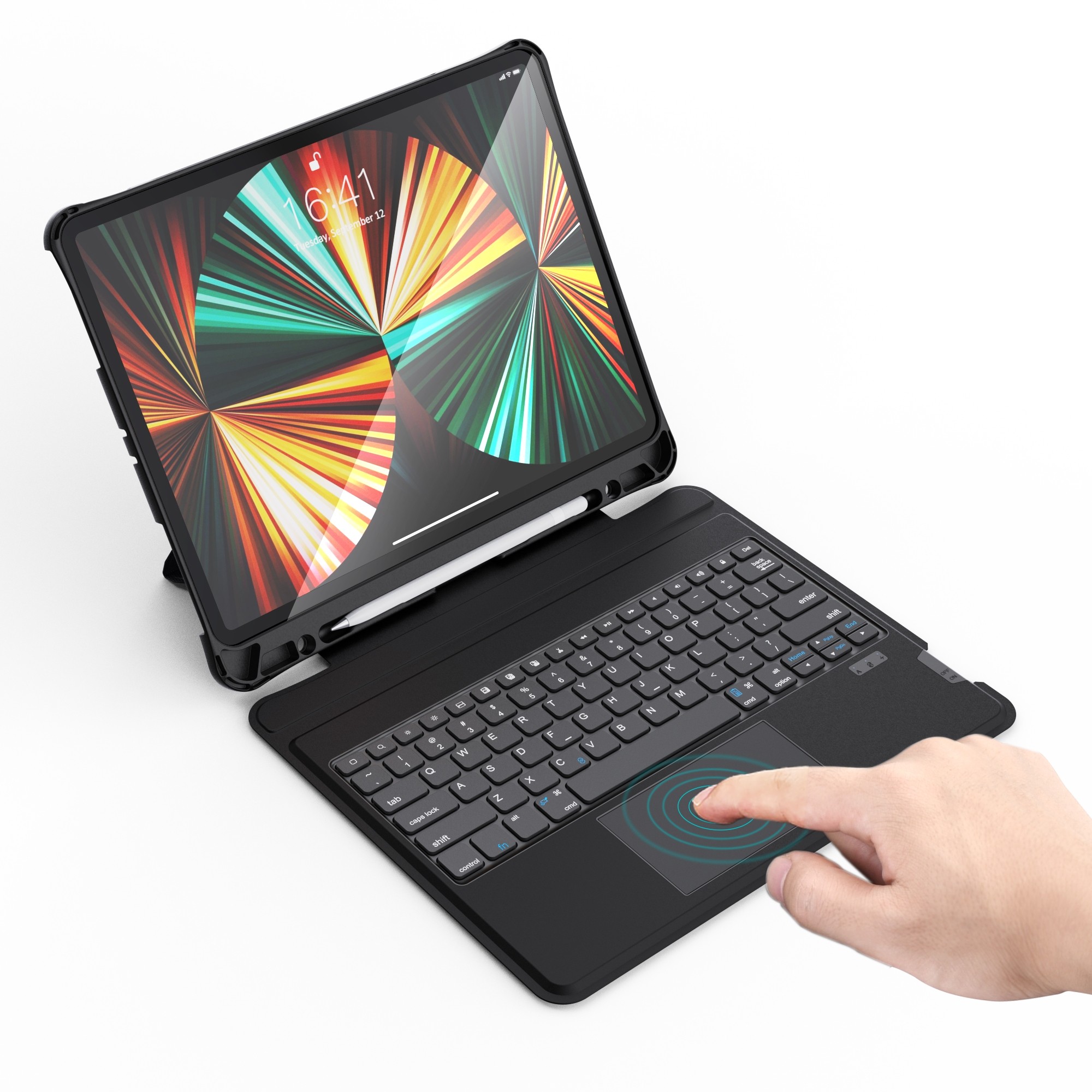 Choetech BH-017-BK Bluetooth Keyboard Case with Touchpad and backlight ...