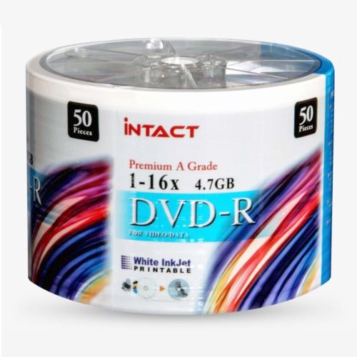 iNTACT DVD-R / 16X / 50 TUBE / WHITE / IP1650