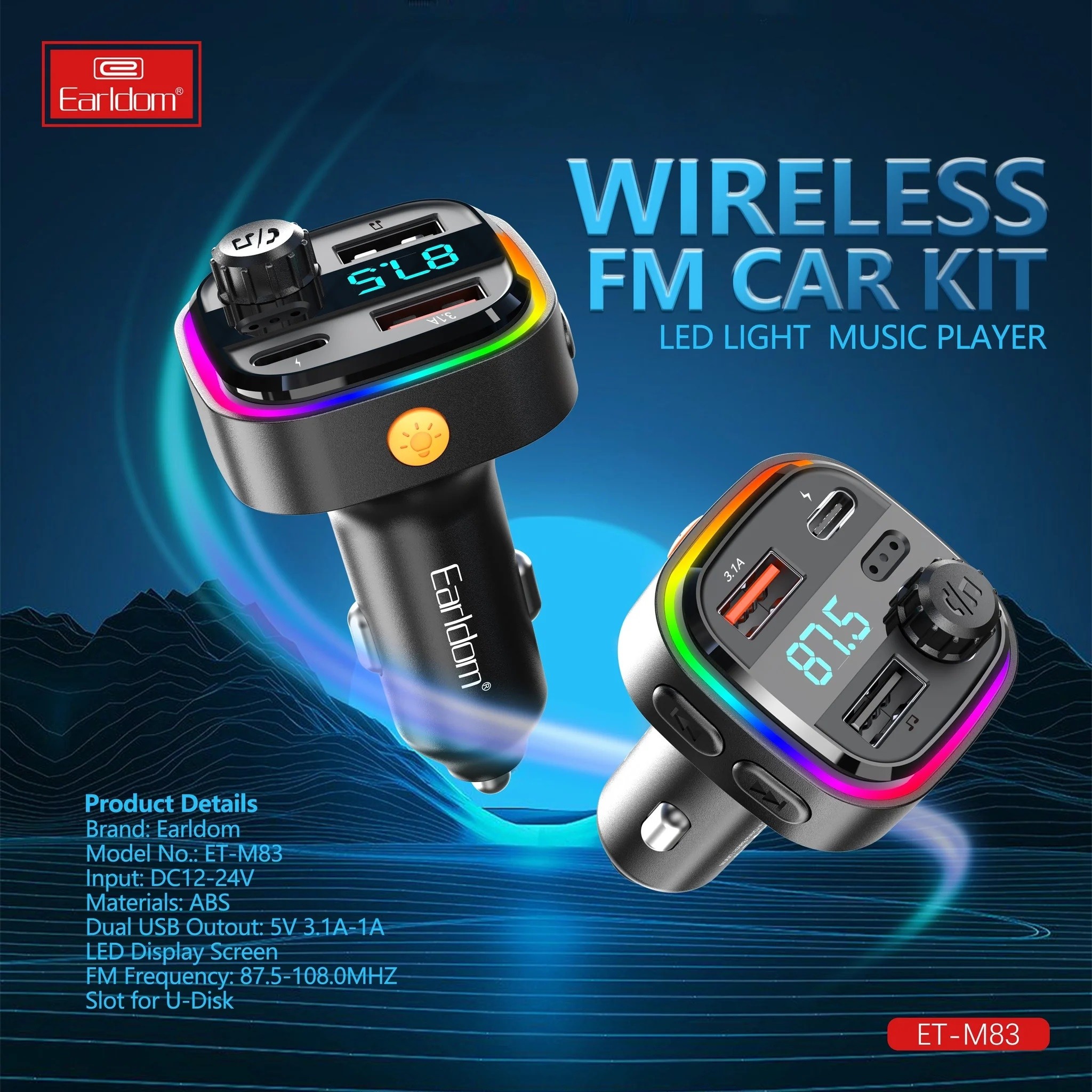TEQ (Earldom) M83 Wireless Car Kit FM Transmitter