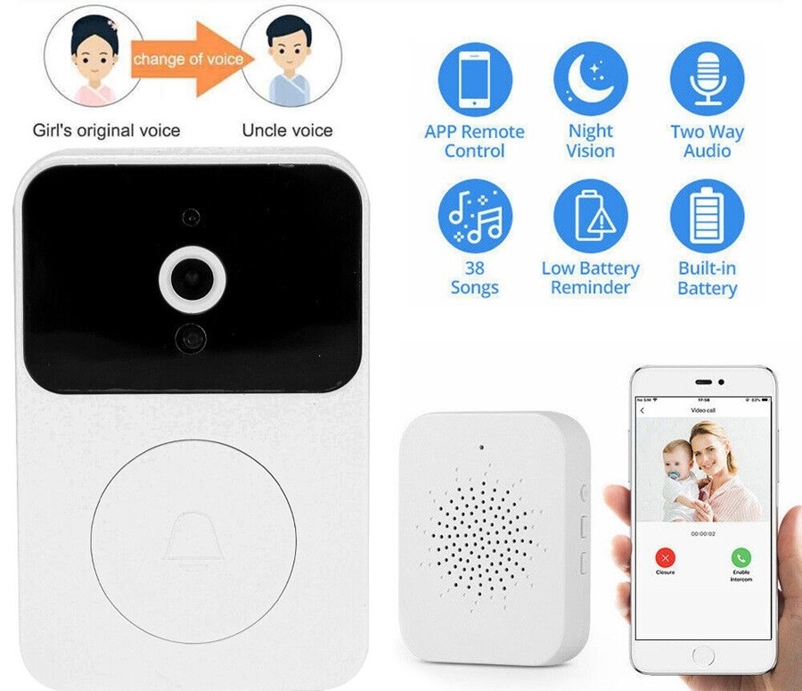 BDI-WF013 Wireless Video Door Bell WiFi Intercom R...